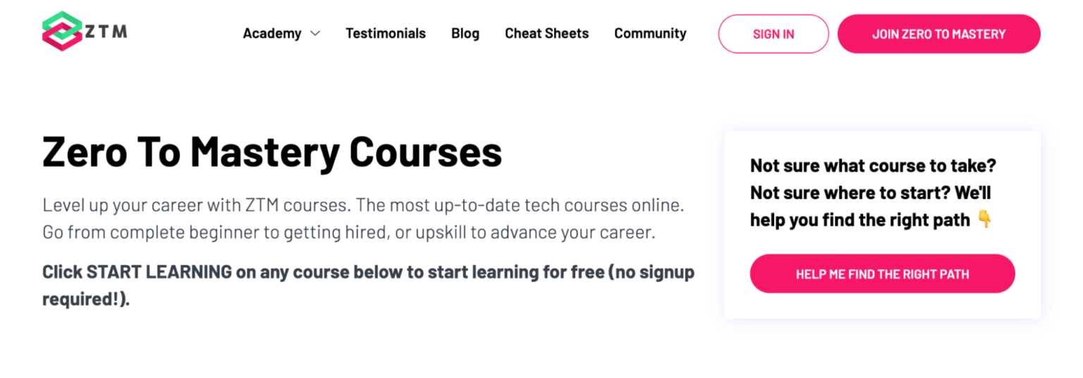 Zero to Mastery Platform Review